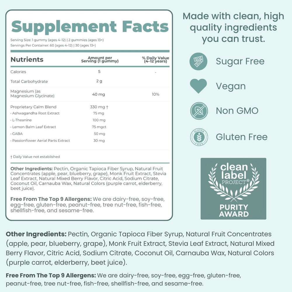 5 Bottles of Kids Calm & Relax Gummies – The Glow Company